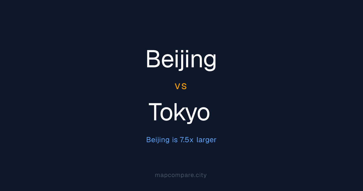 Beijing vs Tokyo: 7.5x Bigger | City Map Compare